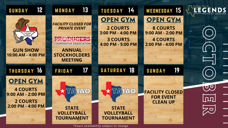 Bryan TX Sports Complex | Youth Sports Complex | Legends Event Center